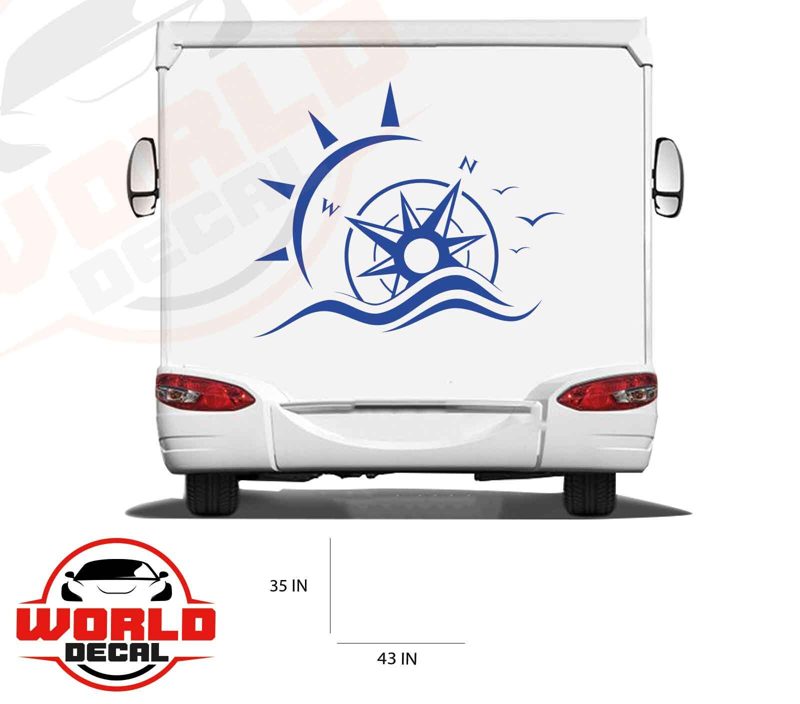 Caravan Decal Compass Decal Wave Decal Sun Decal Bird Decal Special ...