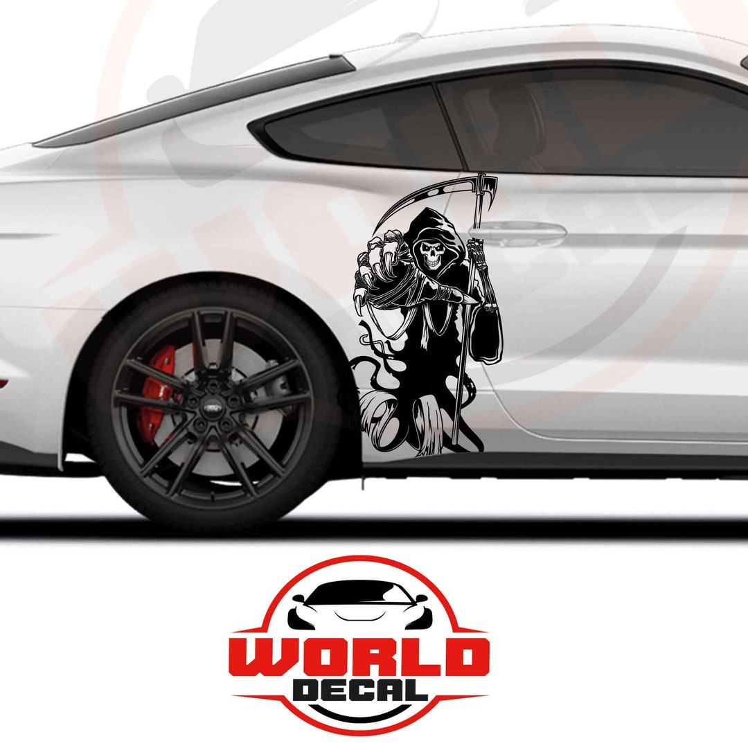 Large Grim Reaper Vinyl Stickers for Car Body Side Door Angel of Death ...