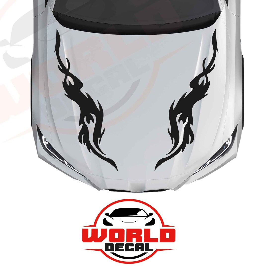 Hood Wing Decal Graphic Decal Special Design Decal Porsche Mustang ...