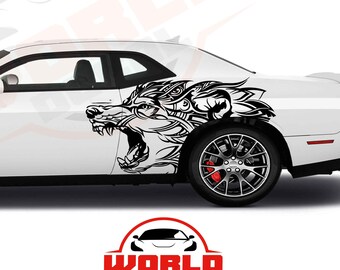 Angry Wolf Decal Wolf Decal Graphic Decal Special Design Decal Mustang ...