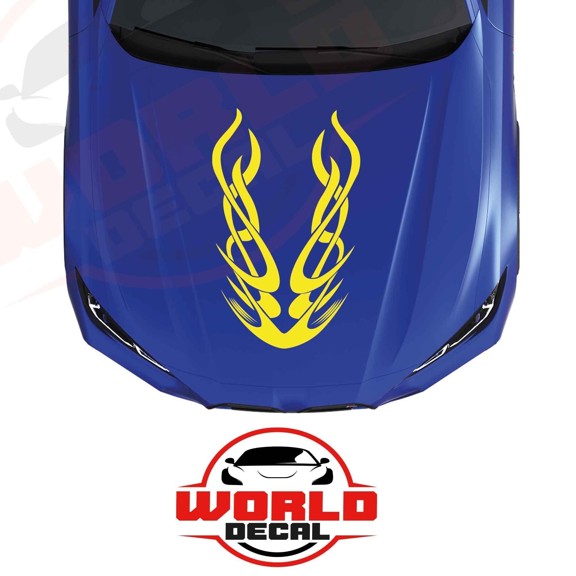 Hood Flame Decal Graphic Decal Special Design Decal Porsche Mustang ...