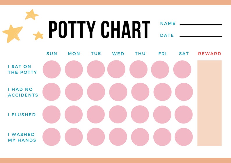 Printable Potty Training Reward Sticker Chart - Etsy