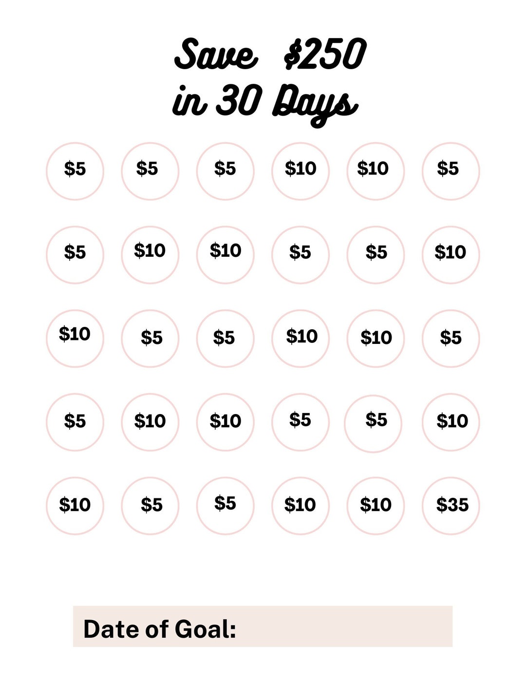 Printable 30 Day Money Saving Tracker - Etsy