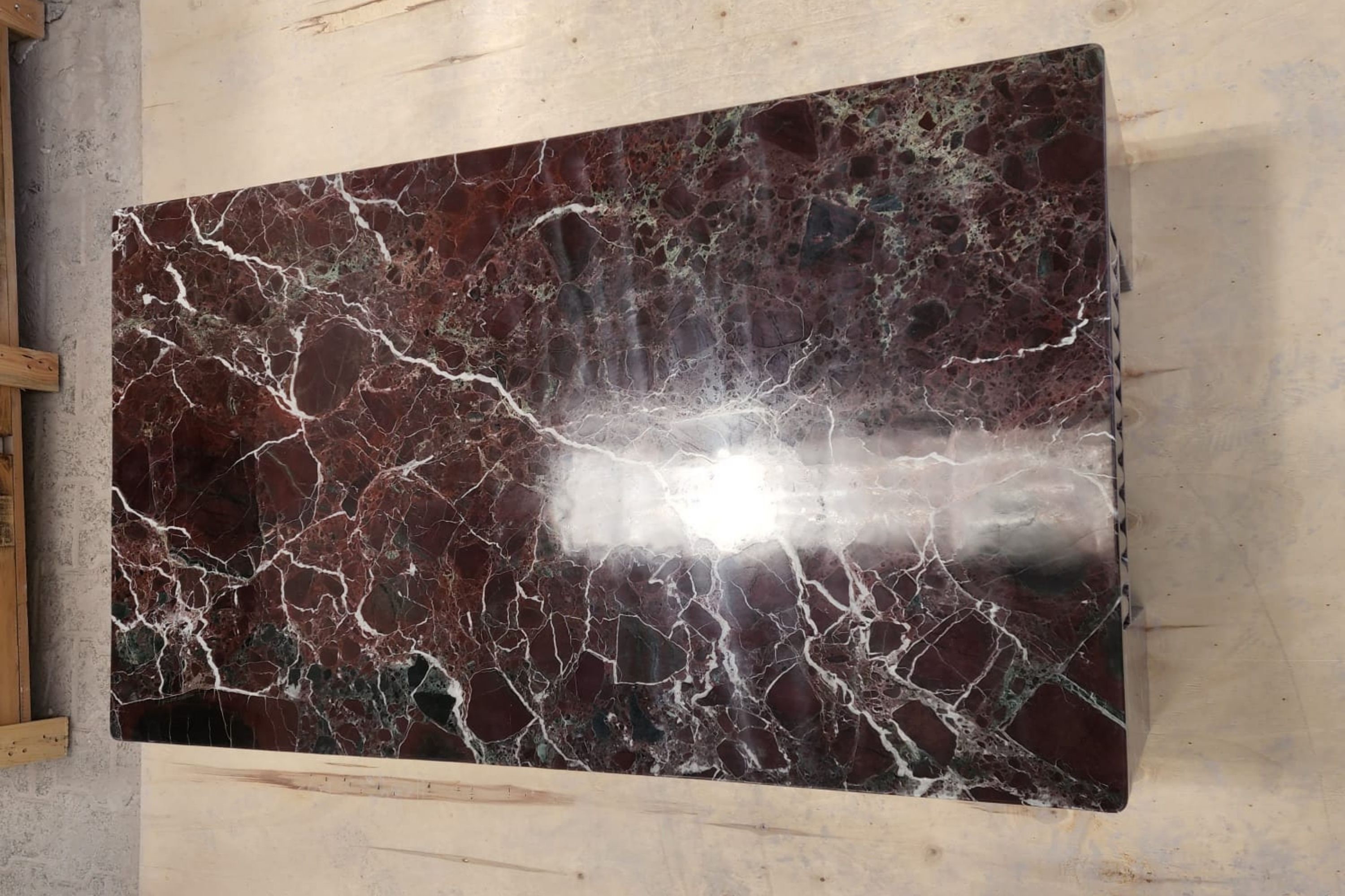 Rossa Levanto Marble Coffee Table: Handmade Stone Center Table - Etsy