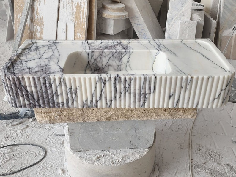 Lilac Marble Countertop Sink: Custom Bathroom Vanity (16" X 36" X 6 ...