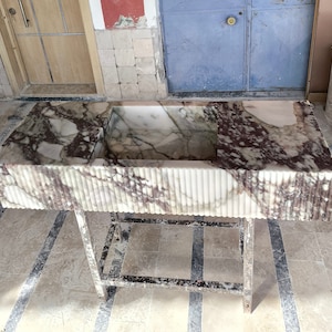 Luxury Calacatta Monet Marble Sink, Wall Mounted Powder Room Sink ...