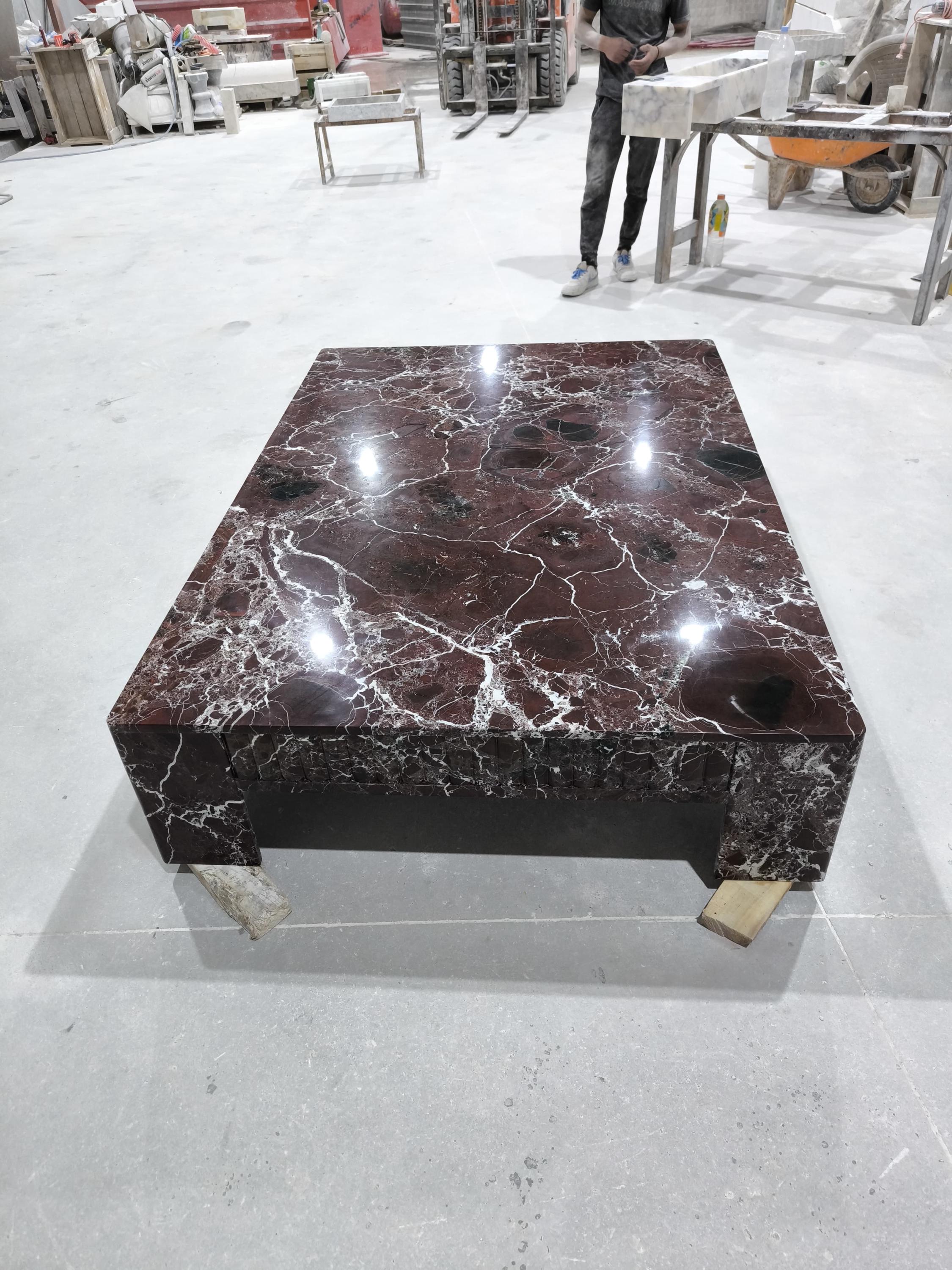 Rossa Levanto Marble Coffee Table: Modern Sculptural Centerpiece - Etsy