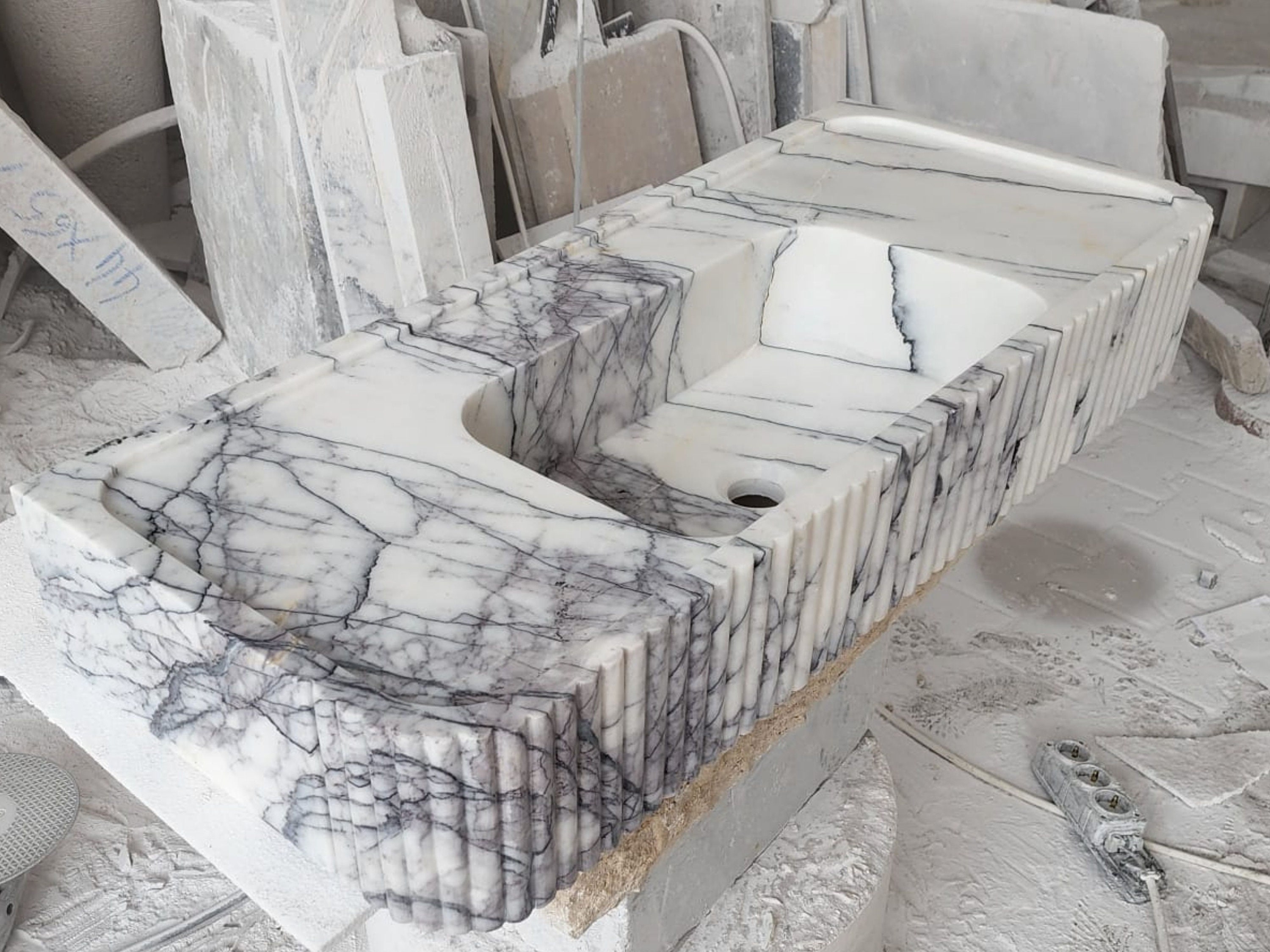 Lilac Marble Countertop Sink: Custom Bathroom Vanity (16" X 36" X 6 ...