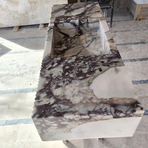 Luxury Calacatta Monet Marble Sink, Wall Mounted Powder Room Sink ...