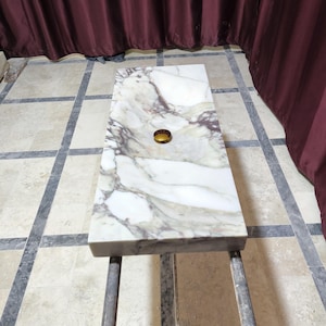Ready to Ship, Calacatta Monet Marble Sink, Rectangular Countertop ...