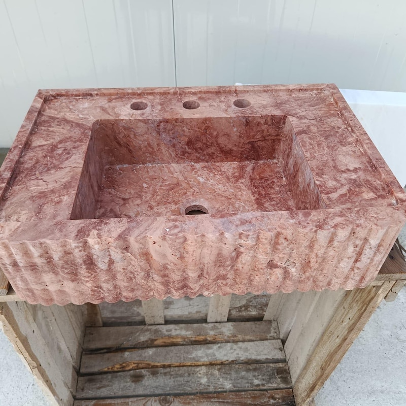 Red Marble Bathroom Sink - Etsy
