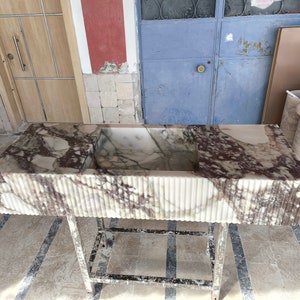 Luxury Calacatta Monet Marble Sink, Wall Mounted Powder Room Sink ...