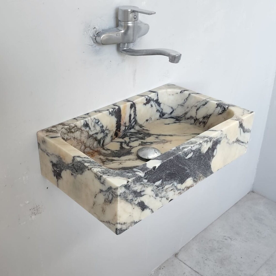 Calacatta Marble Sink, Small Bathroom Sink, Vanity Top Sink, Vessel ...