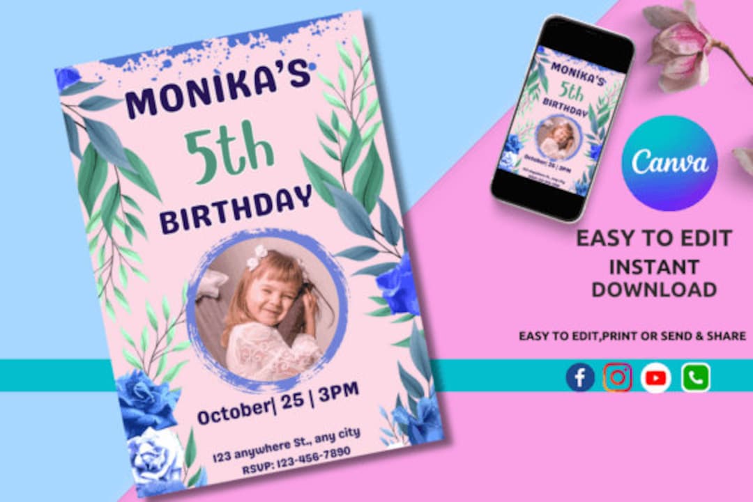 Digital Kids Birthday Party Invitation - Etsy
