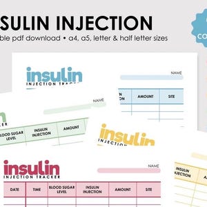 Insulin Tracker Printable A4 & A5 PDF | Blood Sugar Log | Diabetes ...