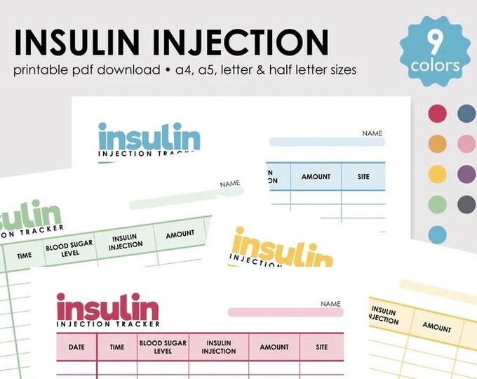 INSULIN CHART - Etsy Canada