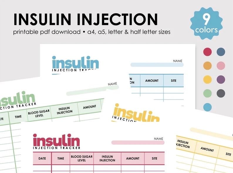 Insulin Tracker Printable A4 & A5 PDF | Blood Sugar Log | Diabetes ...