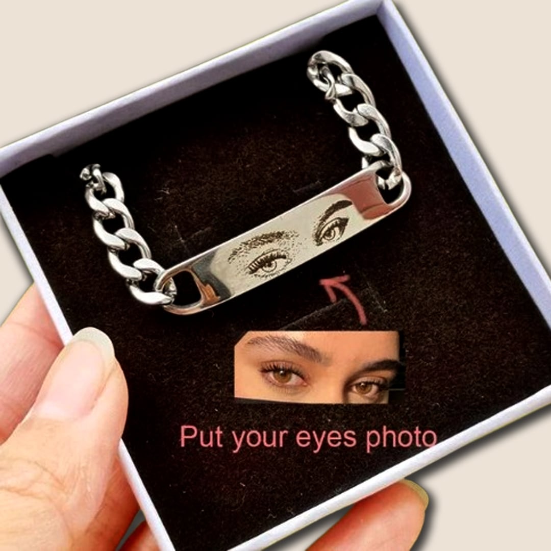 Personalized Engraved Eye Bracelet, Stainless Steel Custom Laser ...