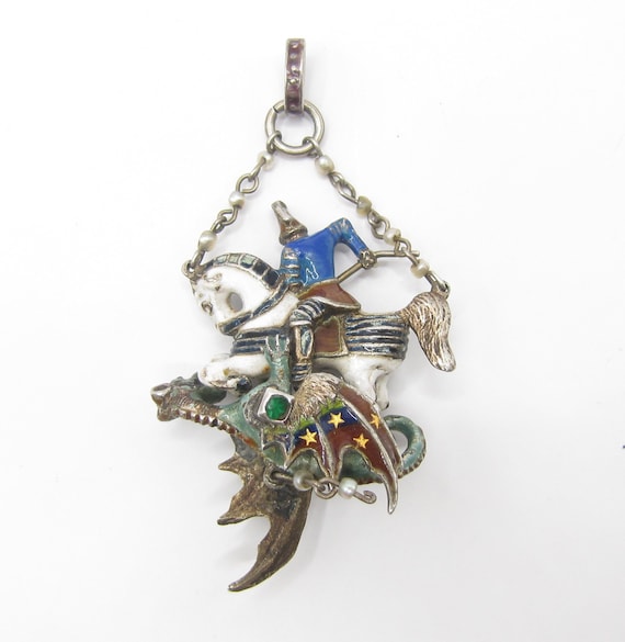 Victorian Austro Hungarian Silver Enamel George & The… - Gem