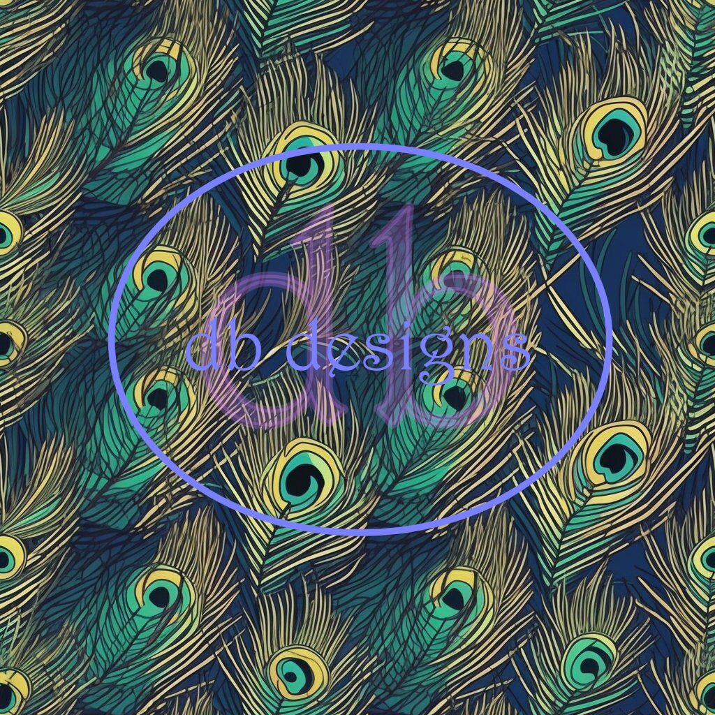 Peacock Feather Craft Paper Seamless Pattern, Digital Paper, Seamless ...