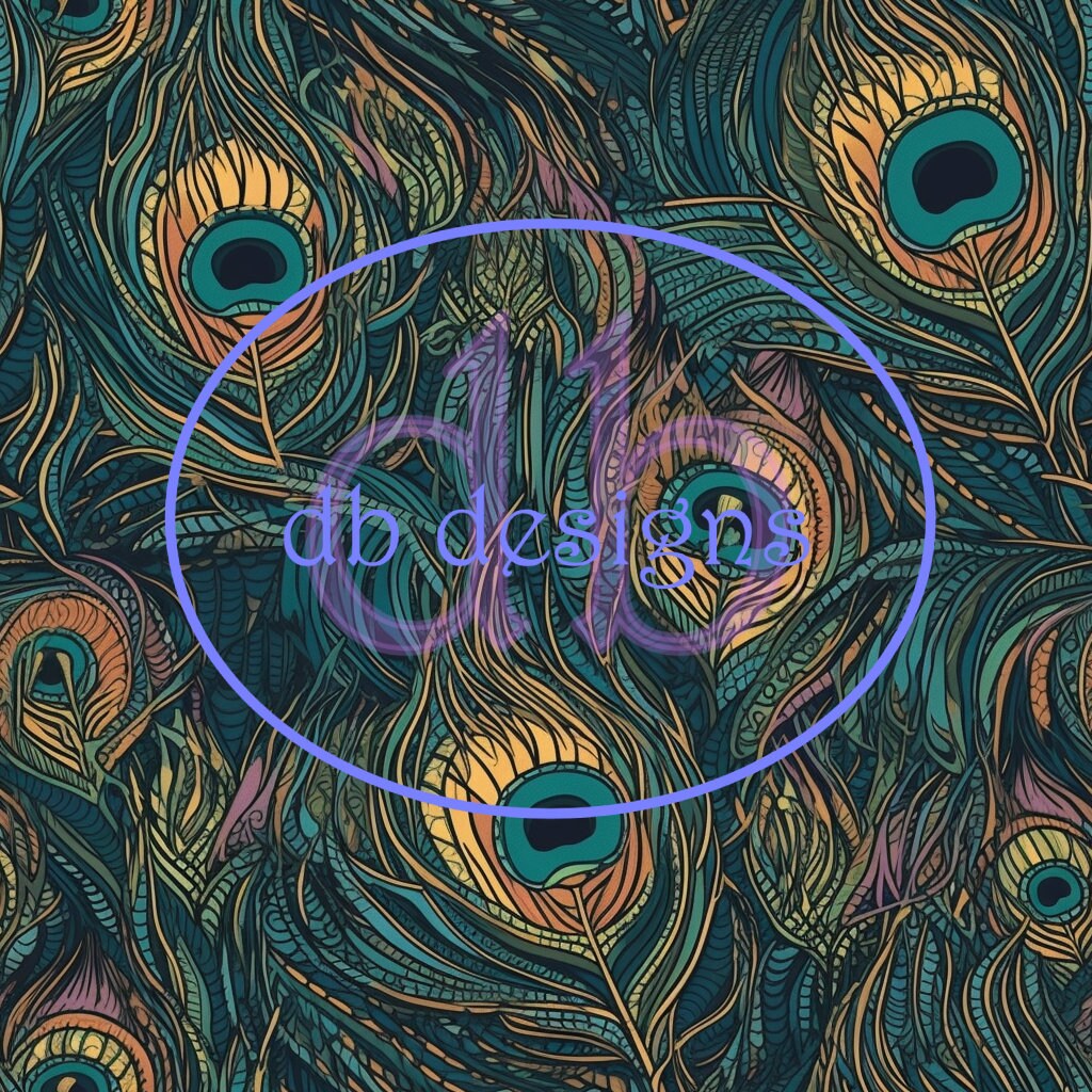 Peacock Feather Craft Paper Seamless Pattern, Digital Paper, Seamless ...