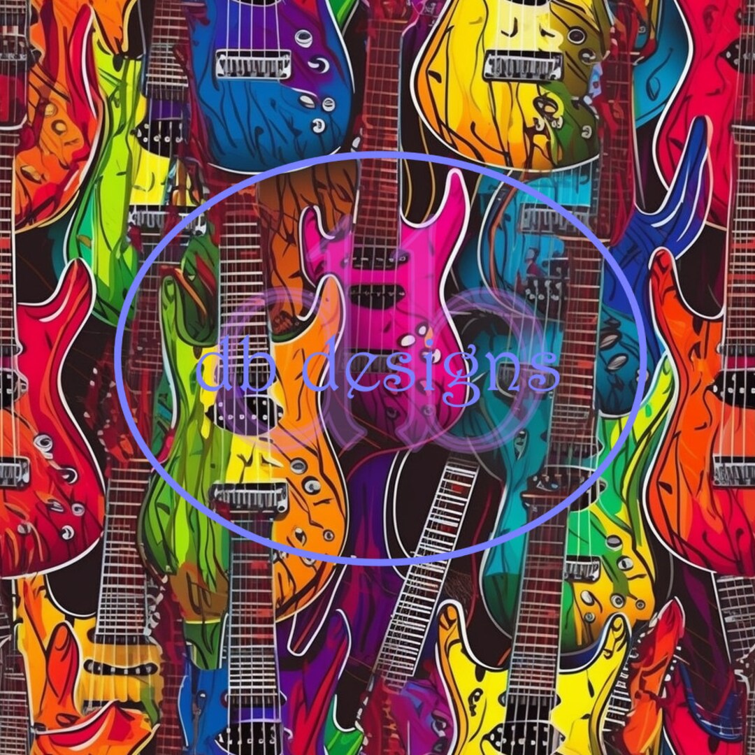 Guitar Digital Paper Seamless Pattern, Digital Paper, Seamless Pattern ...