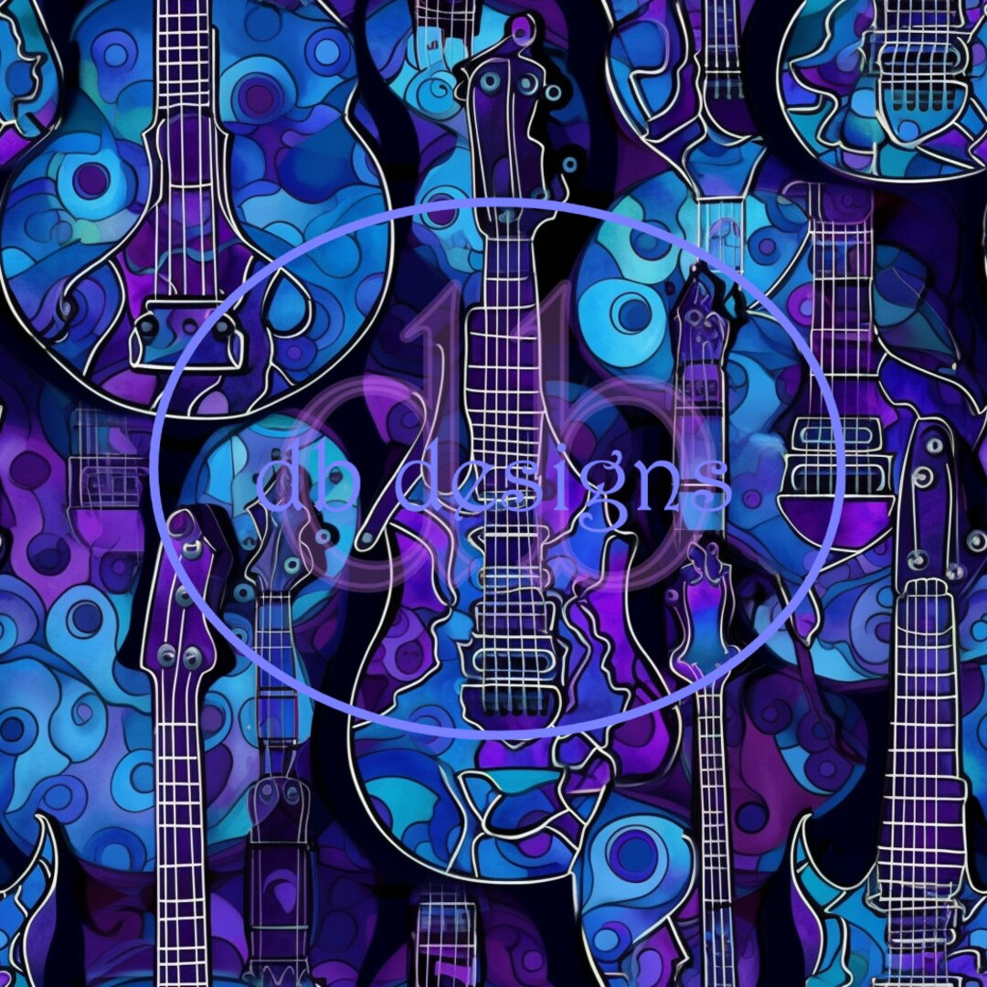 Guitar Digital Paper Seamless Pattern, Digital Paper, Seamless Pattern ...