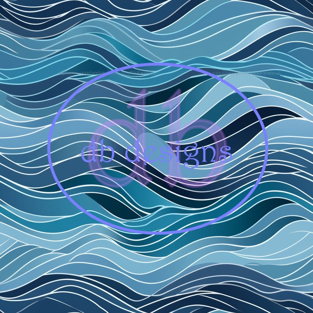 Blue Wave Craft Paper Seamless Pattern, Digital Paper, Seamless Pattern ...