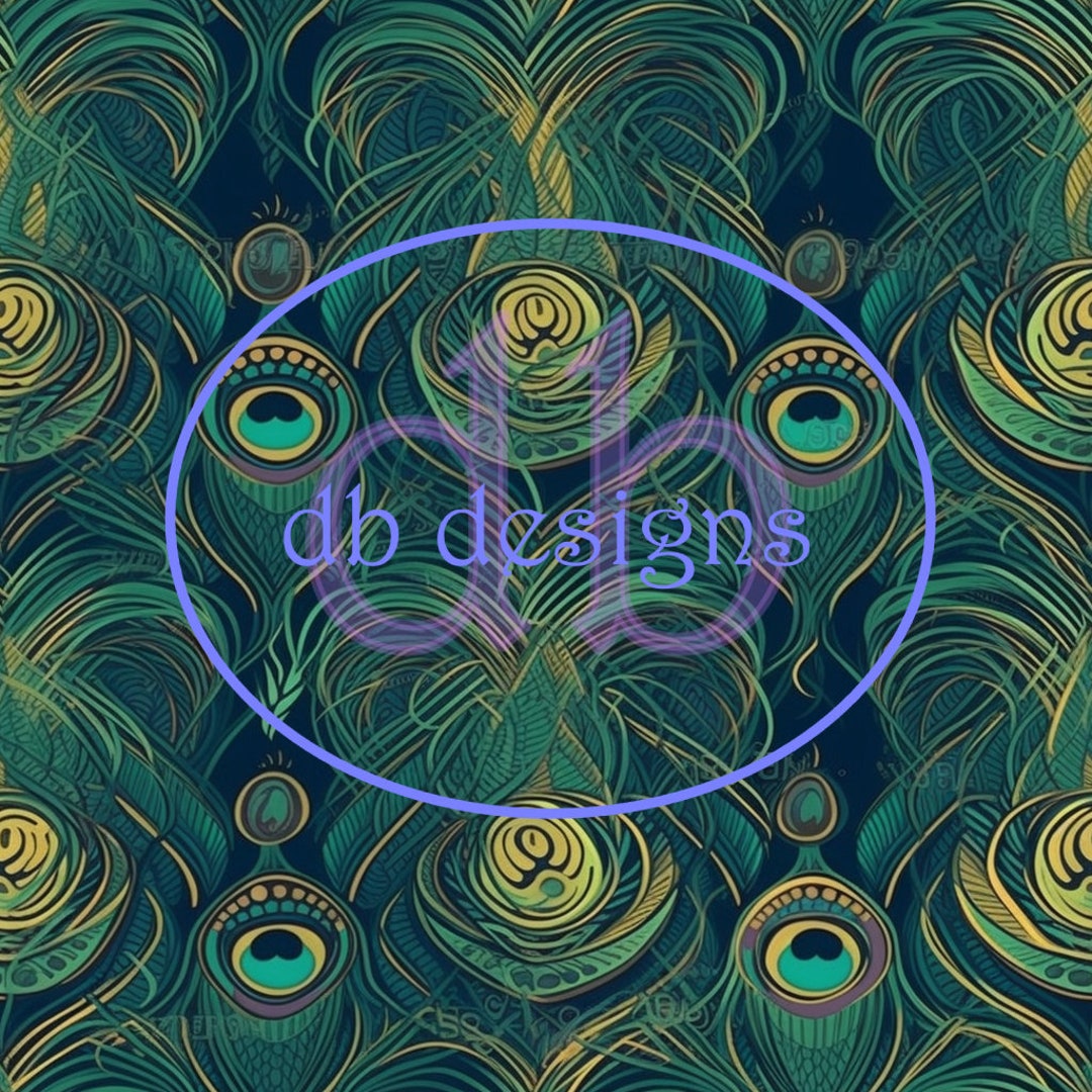 Peacock Feather Craft Paper Seamless Pattern, Digital Paper, Seamless ...