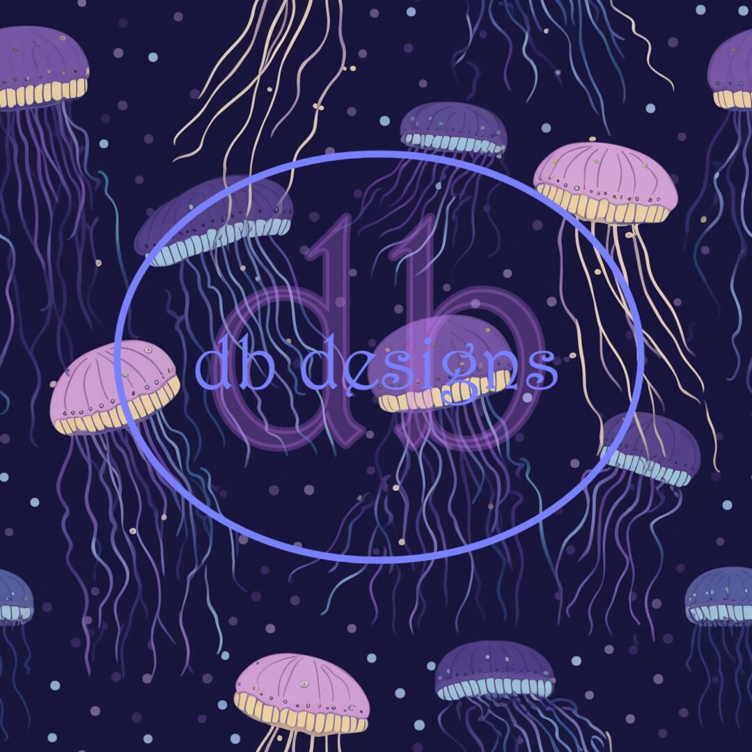 Jellyfish Craft Paper Seamless Pattern, Digital Paper, Seamless Pattern ...
