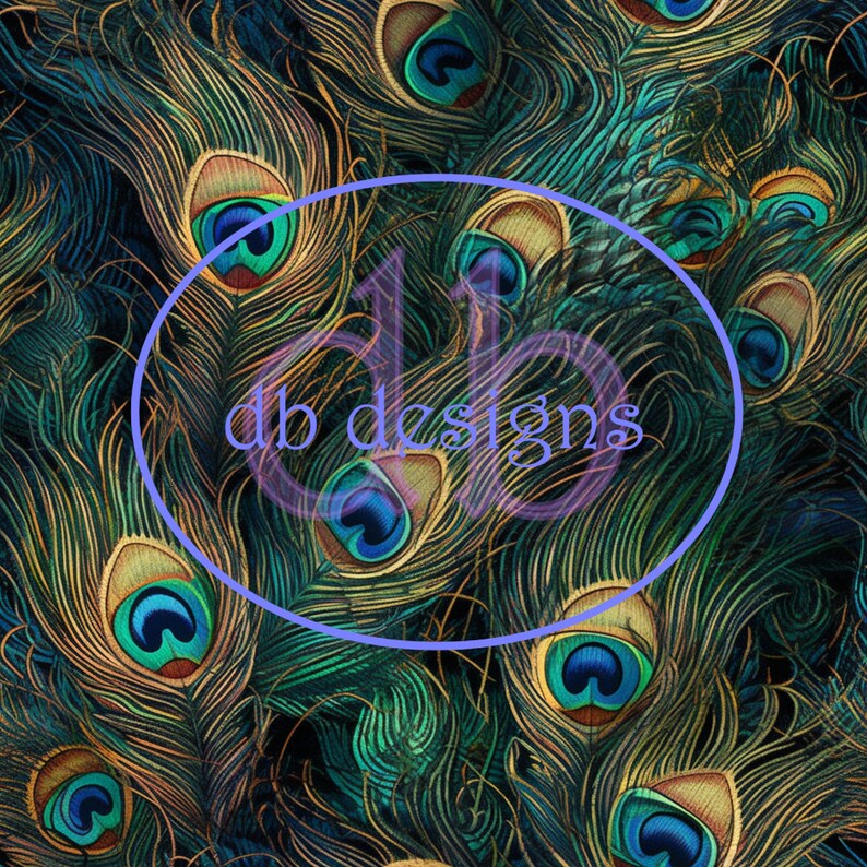 Peacock Feather Craft Paper Seamless Pattern, Digital Paper, Seamless ...