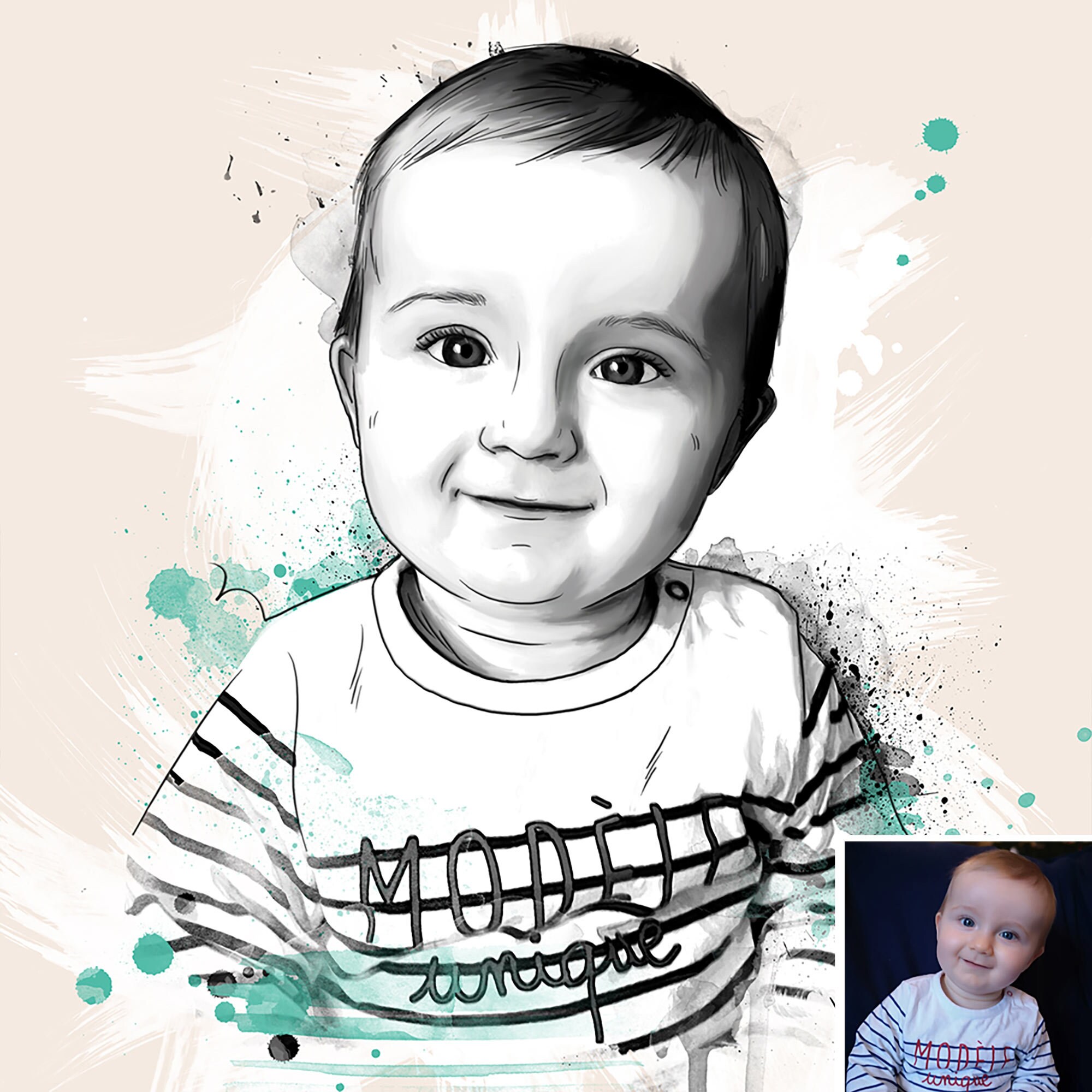 Baby Boy Face Drawing