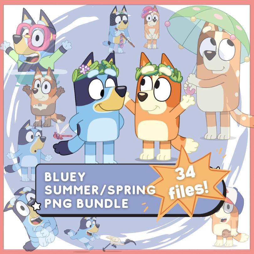 Bluey Spring/summer PNG Bundle | 34 HD Transparent Images for Crafts, T ...