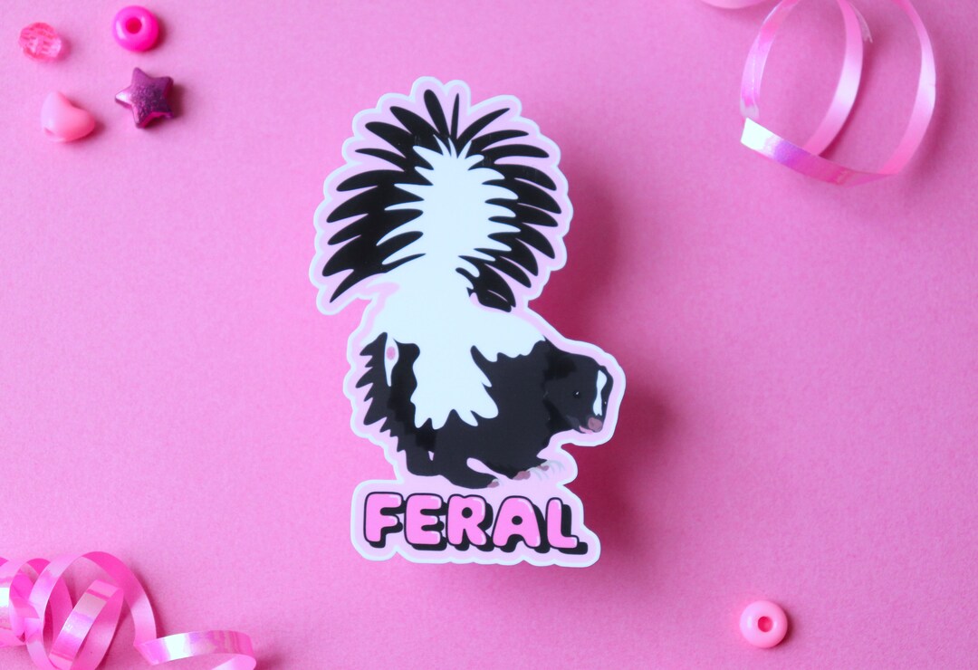 Cute Skunk Sticker | Feral Skunk Funny Sticker | Waterproof Vinyl ...