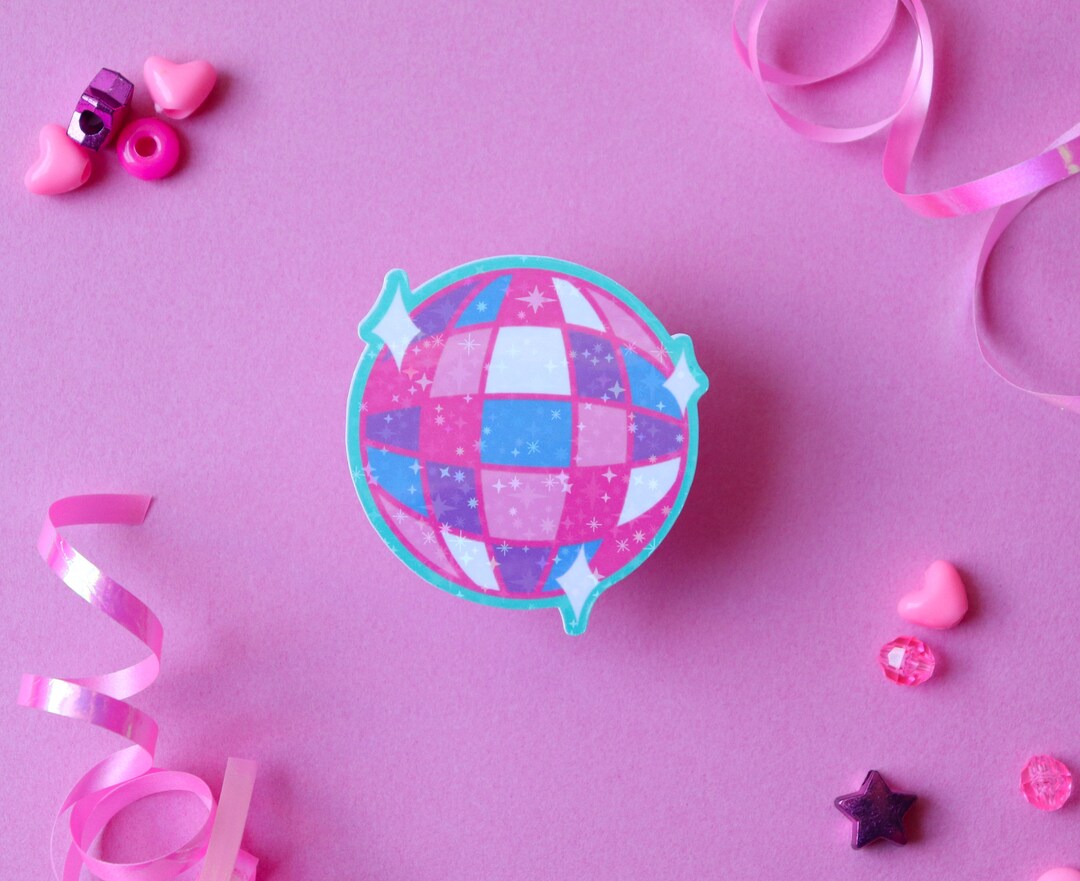 Disco Ball Sticker Mirrorball Water Resistant Sticker Aesthetic ...