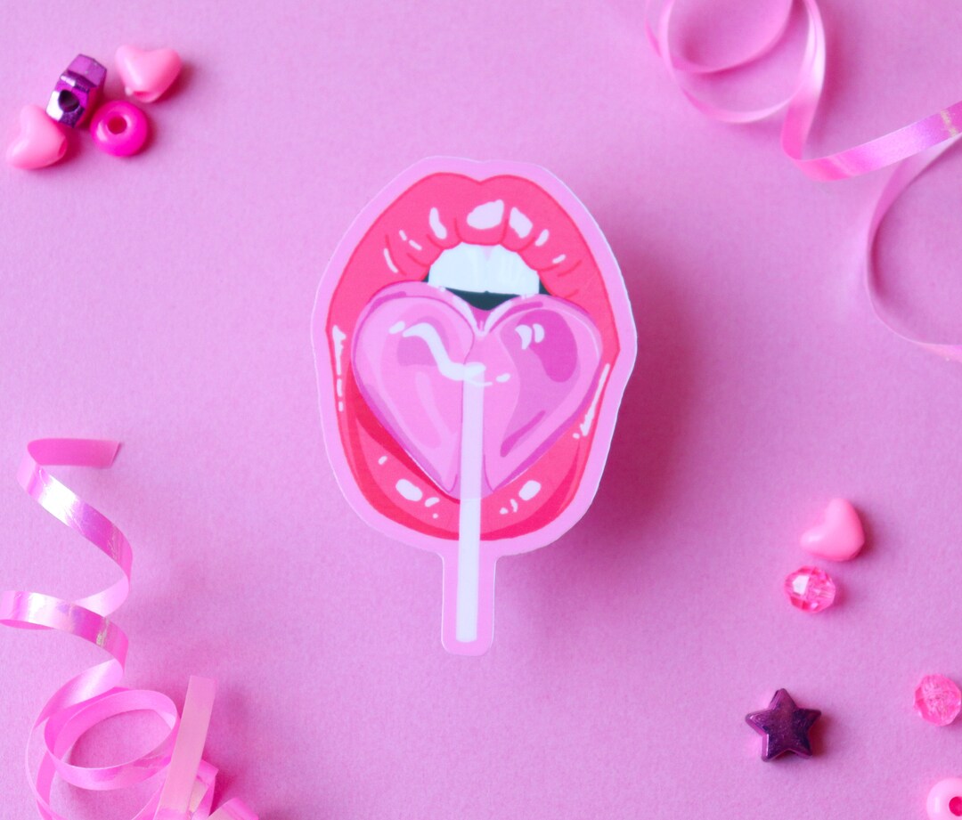 Kawaii Heart Lollipop Vinyl Sticker | Sexy Sticker Valentine's Day ...