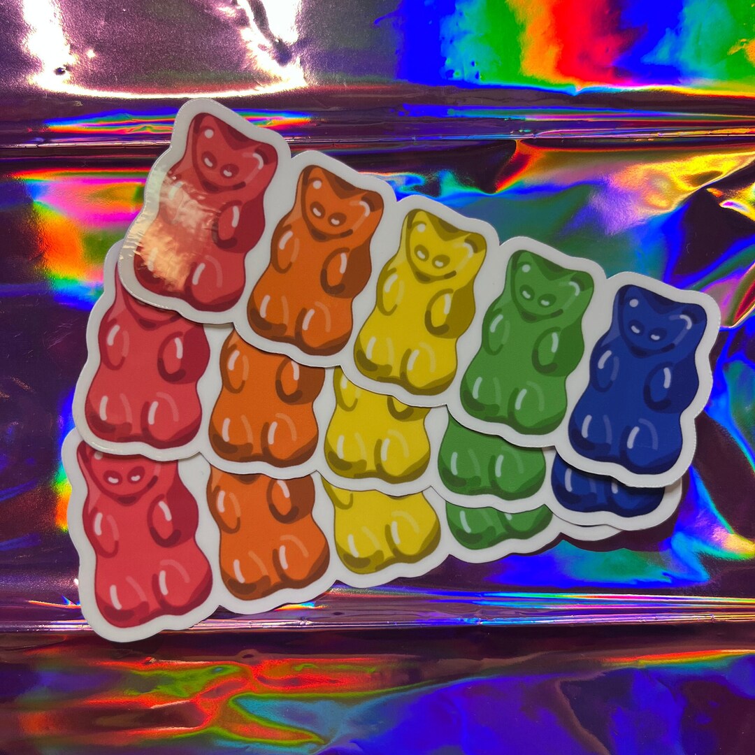 Rainbow Gummy Bears Sticker Gay Pride Lgbt Pride Candy Etsy