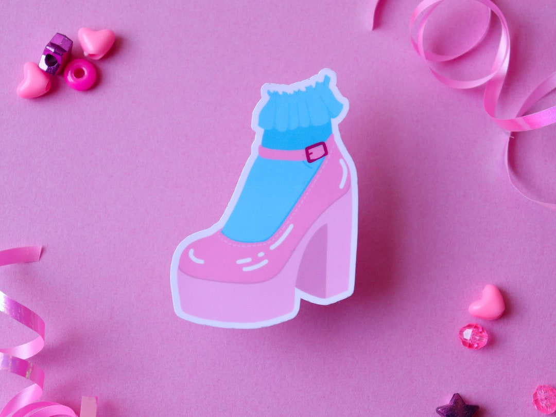 Kawaii Pink Aesthetic Sticker High Heels Vinyl Sticker | Fashionista ...