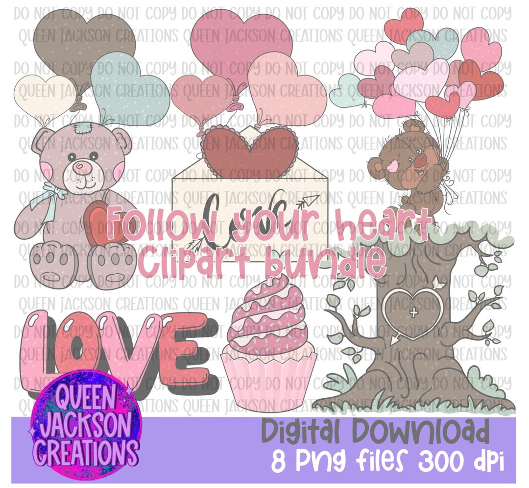 Follow Your Heart Clipart Bundle - Etsy