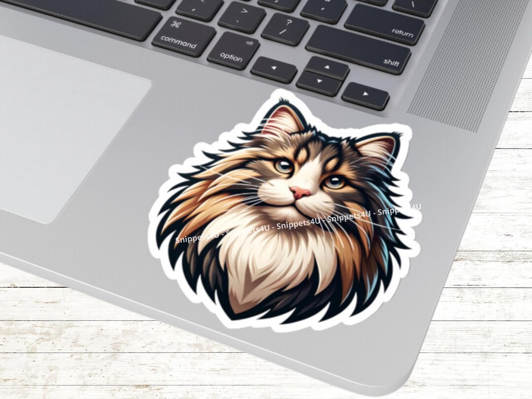 Norwegian Forest Cat Sticker, Mascot Style,hi-res, 12.5'' X 12.5'', 300 ...