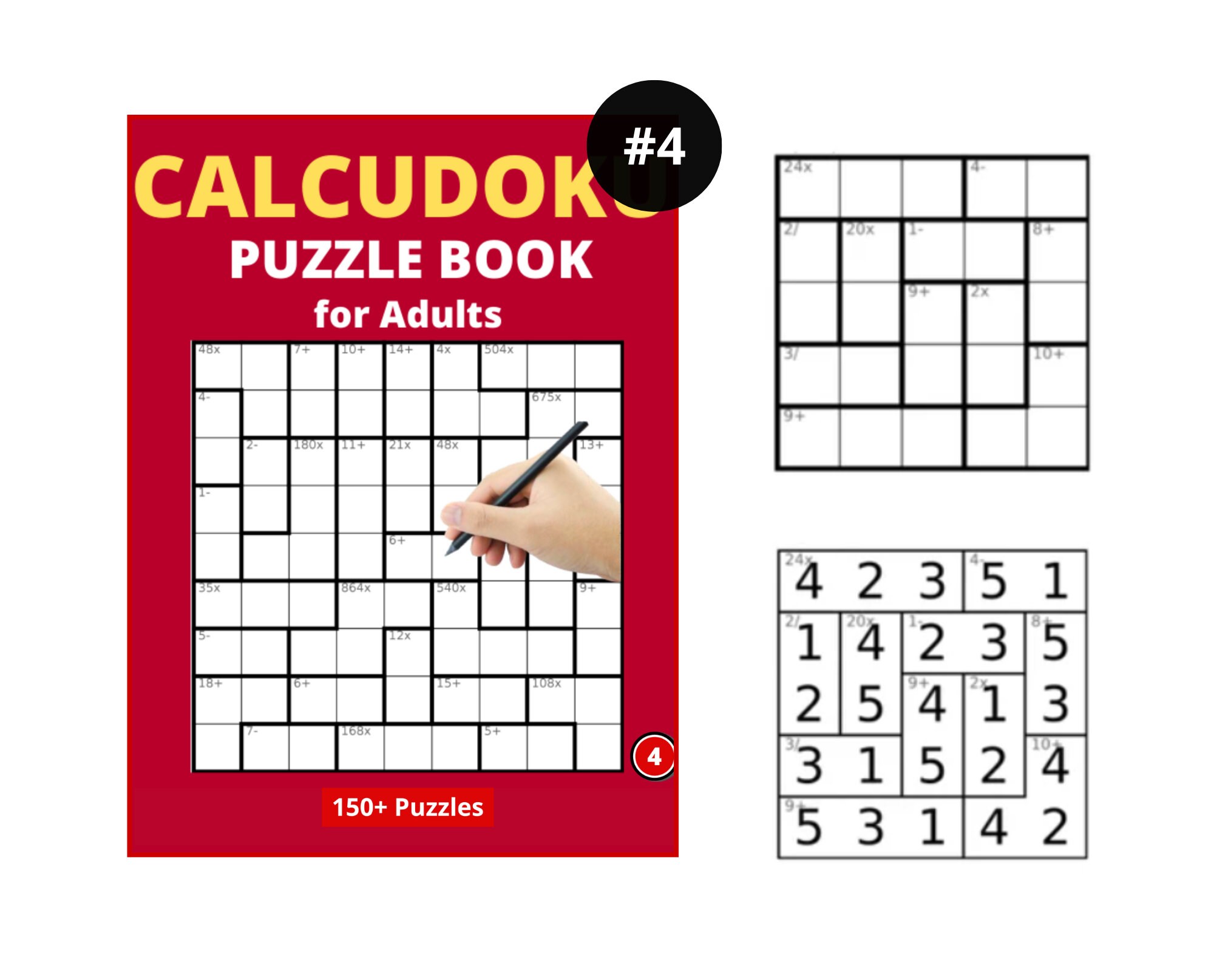 Puzzles Bundle 4, 8 Unique PDF Printable Puzzle Books, Calcudoku ...