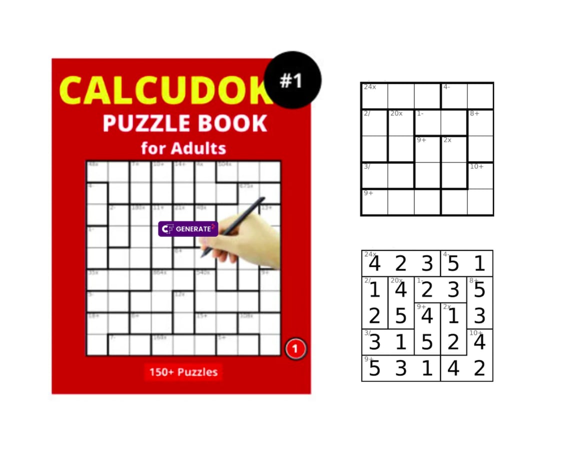 Puzzles Bundle #1, 8 Unique PDF Printable Puzzle Books, Calcudoku ...