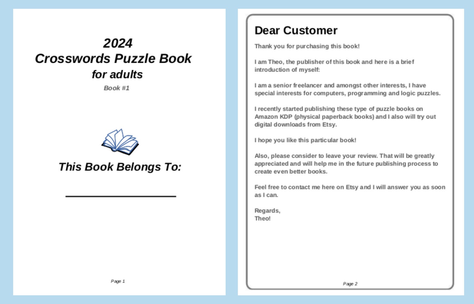 2024 Crosswords Puzzle Book for Adults Elderly and Seniors, Large Print ...