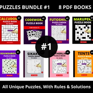 Mega Bundle Puzzles, 64 Puzzle Books, Pack #1-8, With 8700+ Unique ...