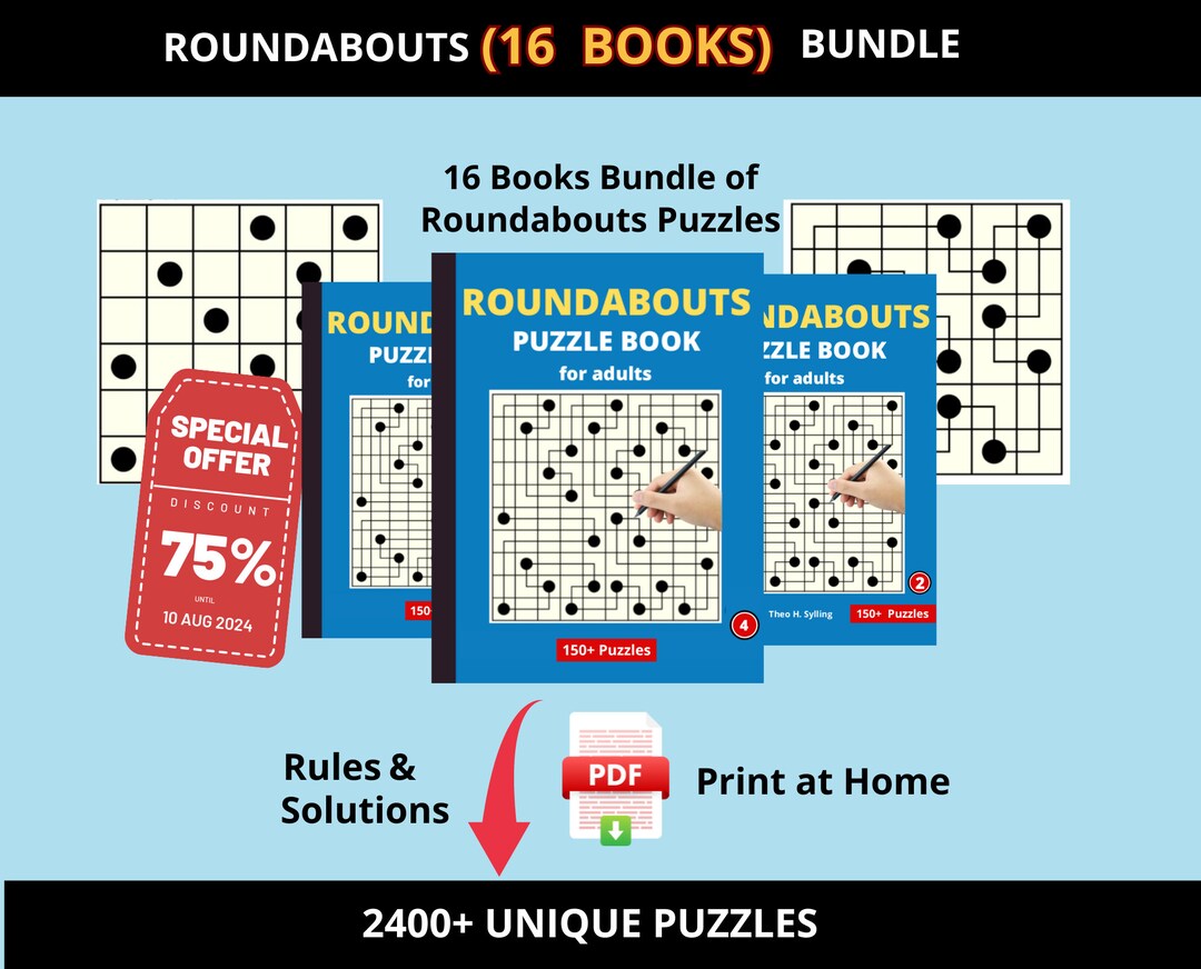 16 Books Roundabouts Puzzles Bundle, PDF Printable Puzzle Books for ...