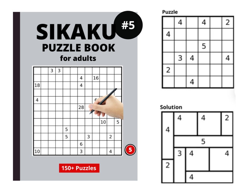 Puzzles Bundle #5, 8 Unique PDF Printable Puzzle Books, Calcudoku ...