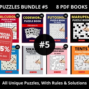 Puzzles Bundle 5 8 Unique PDF Printable Puzzle Books - Etsy