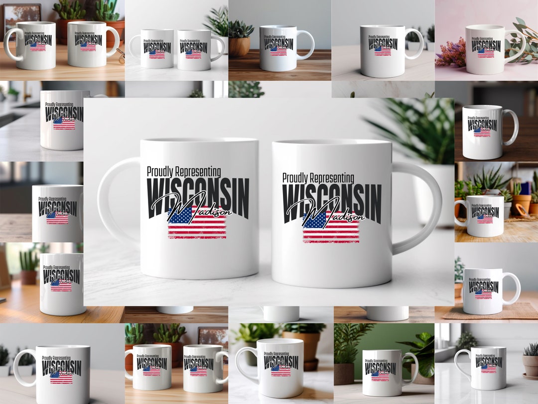 Proudly Representing Madison WI Mug, Wisconsin Gift, WI State Mug ...