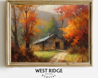 Printable Wildflower Field Country Landscape Oil Painting - Etsy