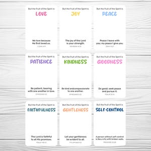 Fruit of the Spirit Flash Cards, Bible Verse Learning Printable ...